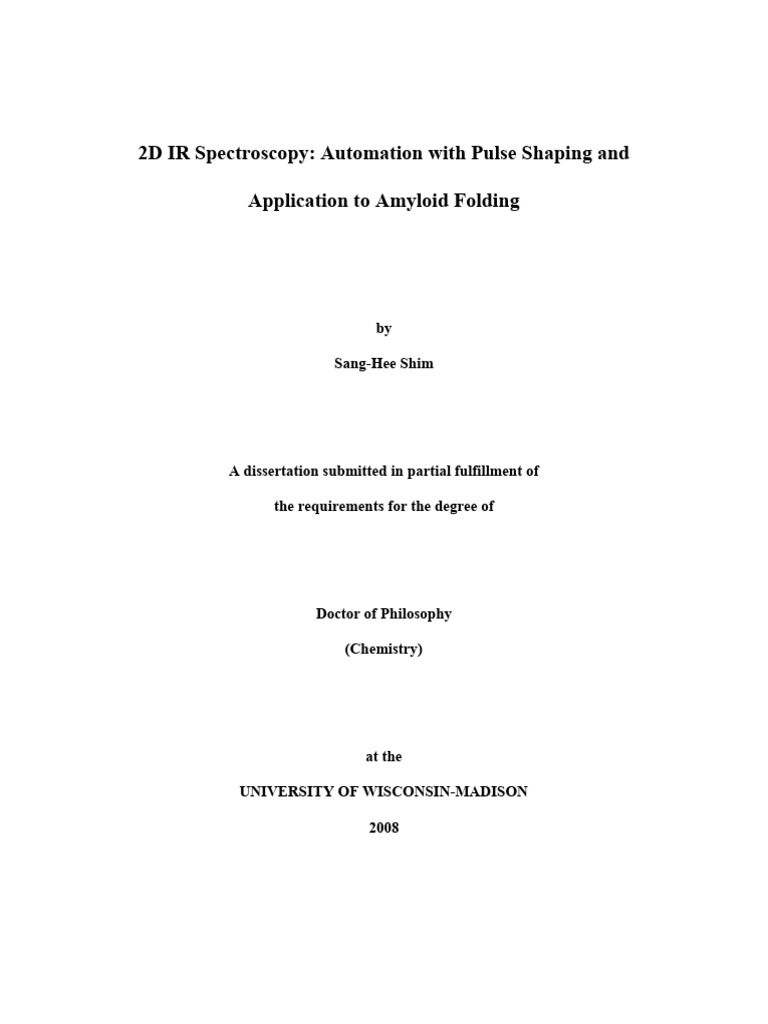 2D IR Spectroscopy for Amyloid Studies | PDF | Infrared Spectroscopy ...