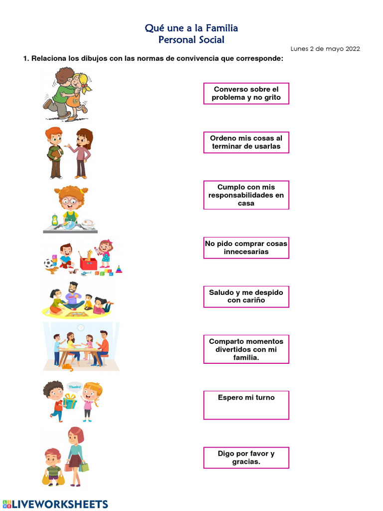 Qué Une A La Familia Personal Social: Lunes 2 de Mayo 2022 | PDF