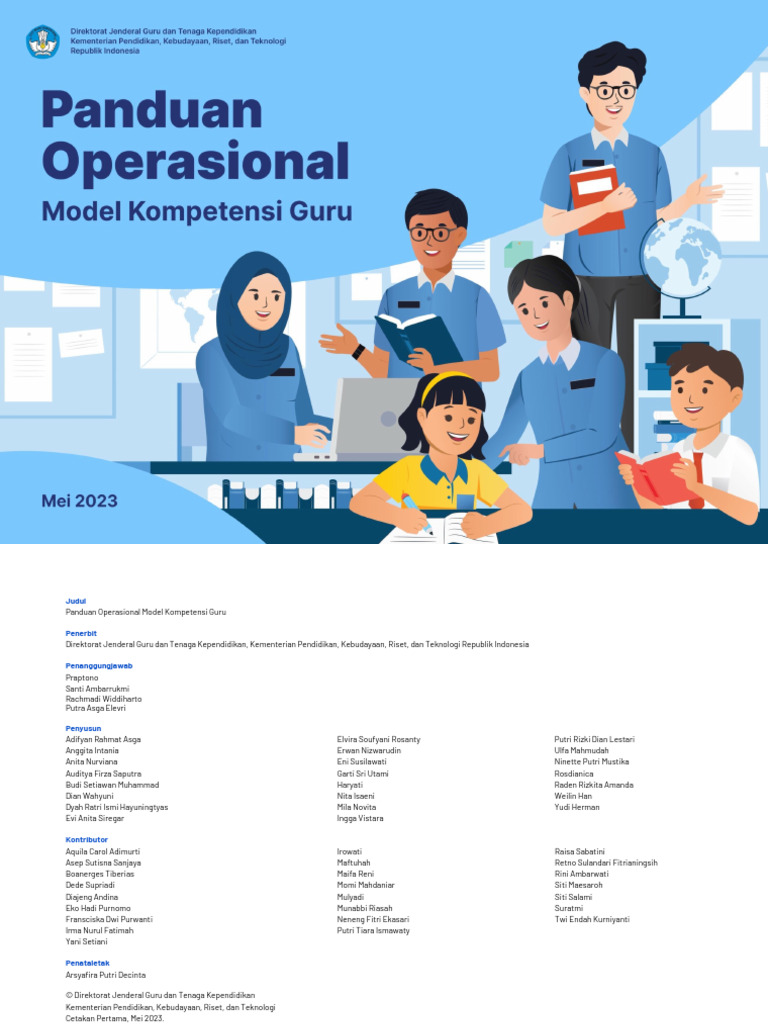 Panduan Operasional Model Kompetensi Guru 2023 | PDF