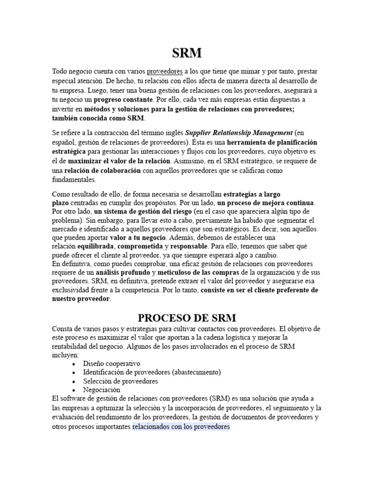 Estrategias Efectivas de SRM | PDF | Business | Economias