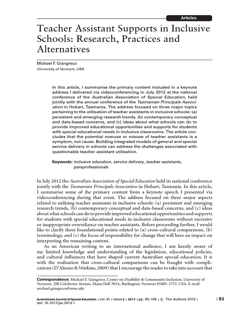 Teacher Asistant | PDF | Teachers | Special Education