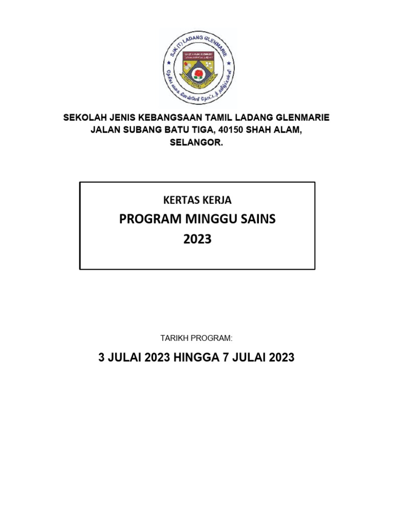 Kertas Kerja Program Saintis Muda 2022 | PDF