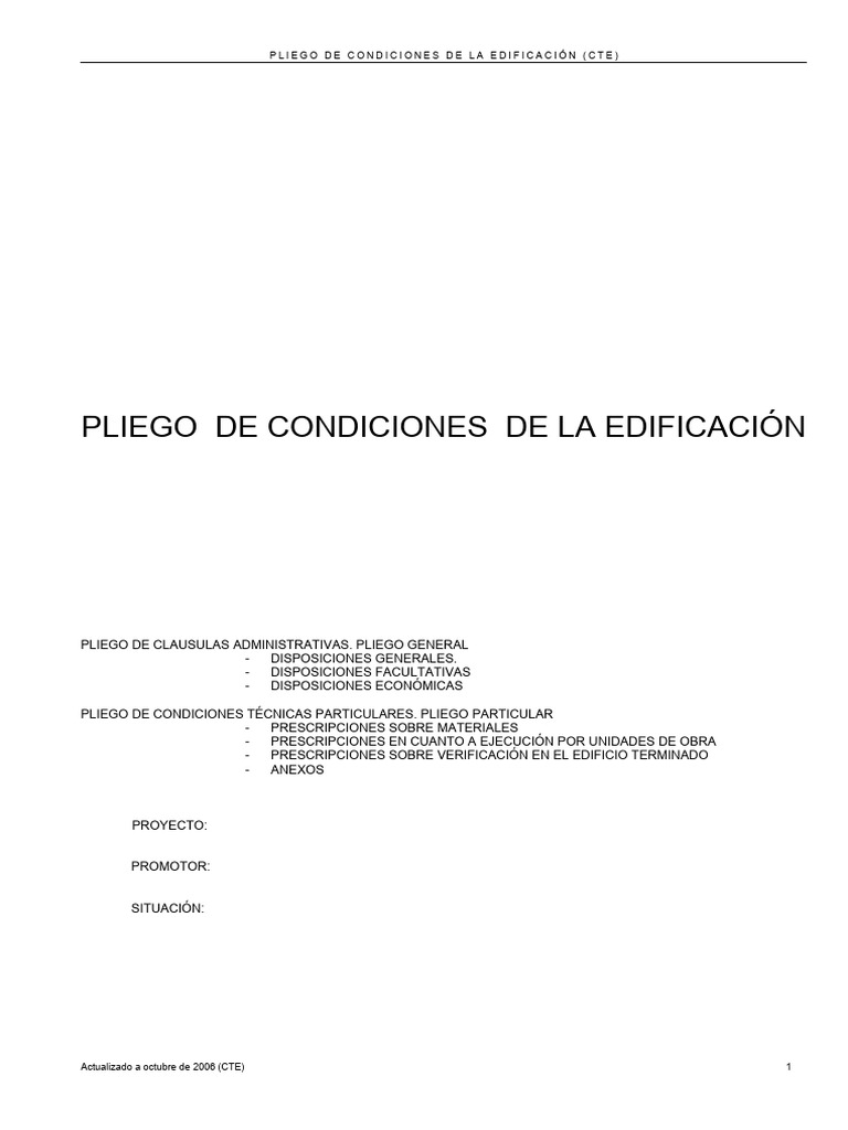 Pliego Condiciones Tecnicas | PDF