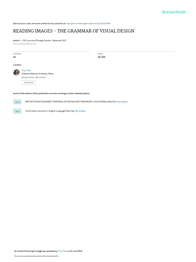Reading Images - The Grammar of Visual Design | PDF
