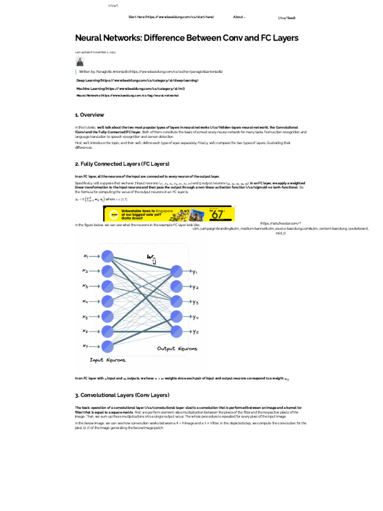 Difference Between Conv and FC Layers | PDF