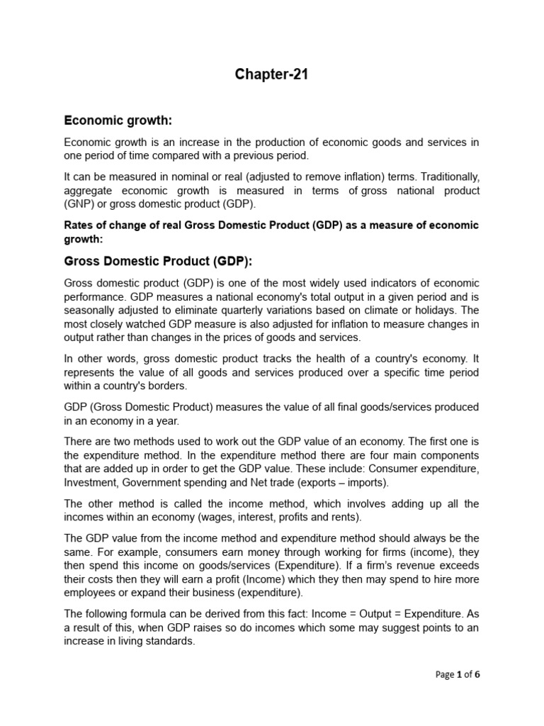 Understanding Economic Growth and GDP | PDF | Cost Of Living | Gross ...