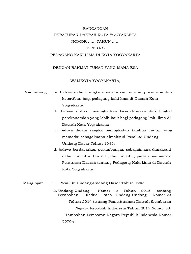 Rancangan Perda | PDF | Griya & Taman