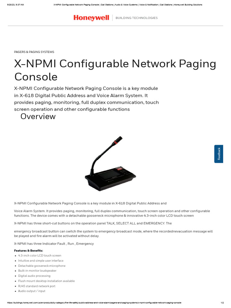5 - X-NPMI Configurable Network Paging Console - Call Stations | PDF