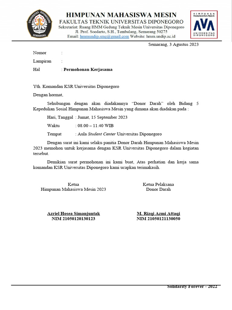 Surat Permohonan KSR | PDF