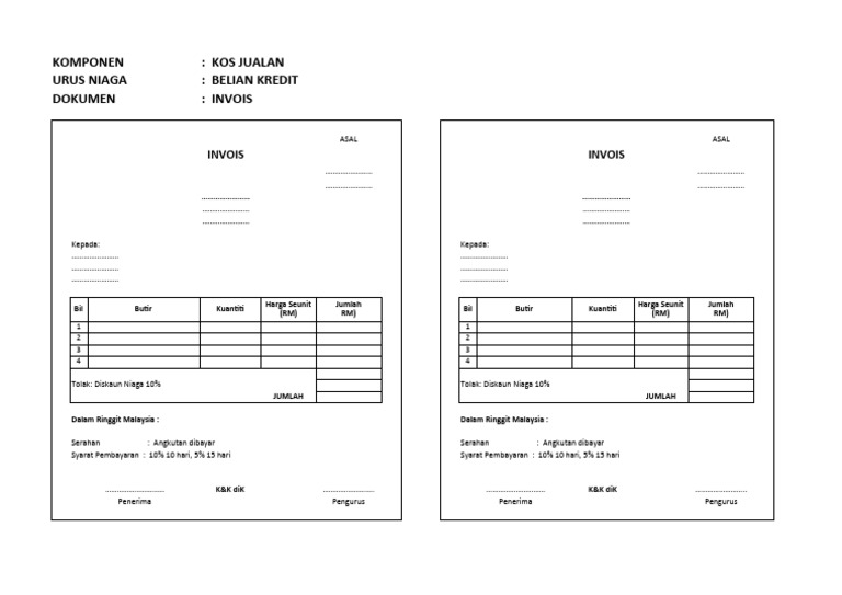 Pdfslide - Tips Template Invois Asal | PDF