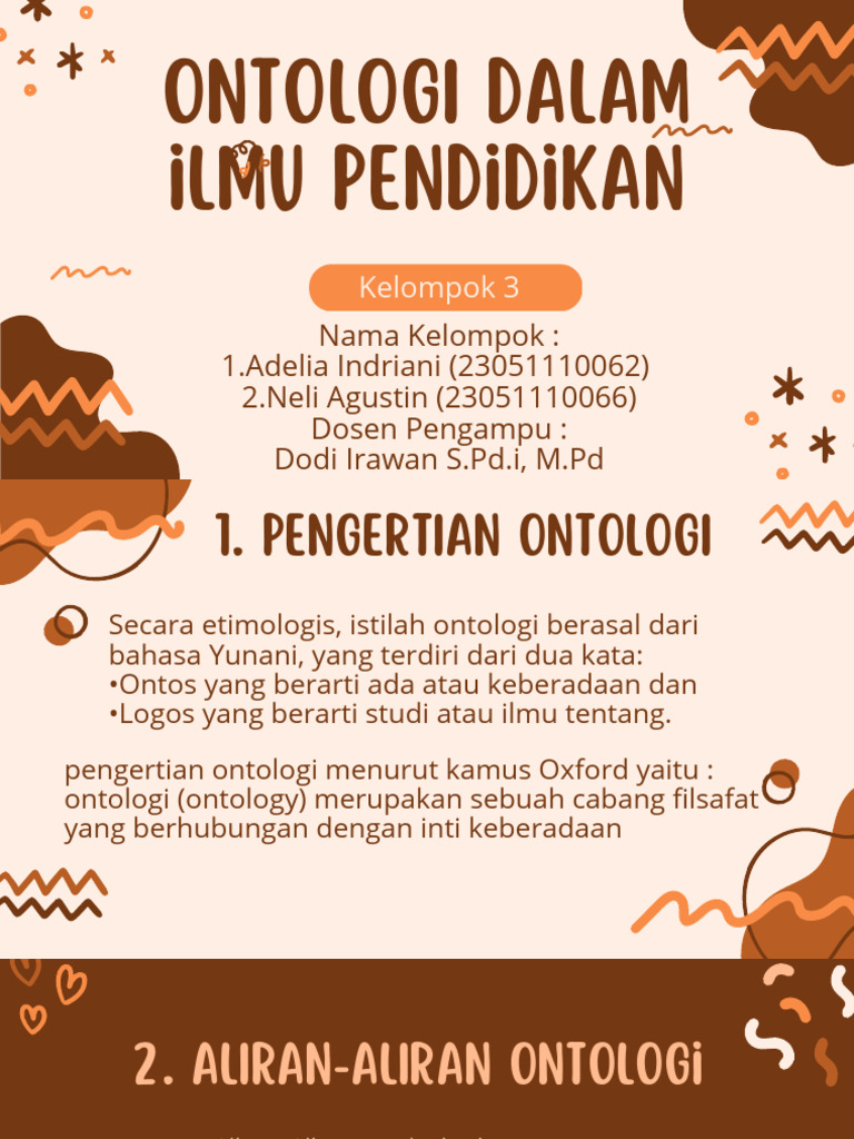 Ontologi Pendidikan PPT Kel 3 | PDF