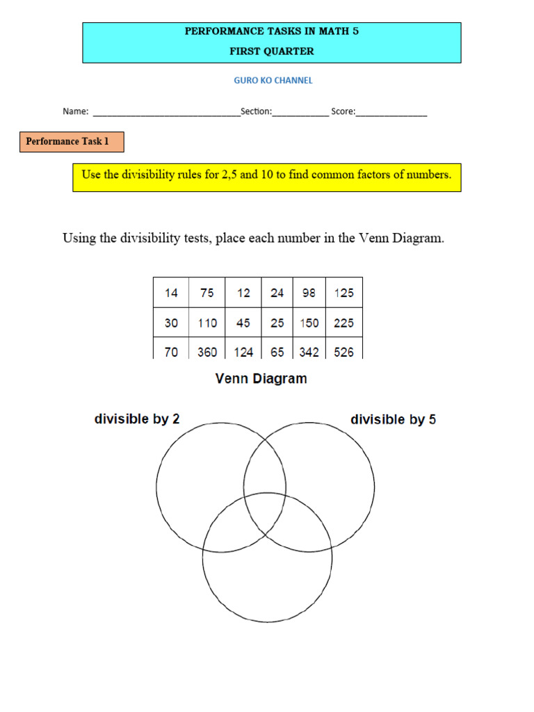 Performance Task MAthematics | PDF