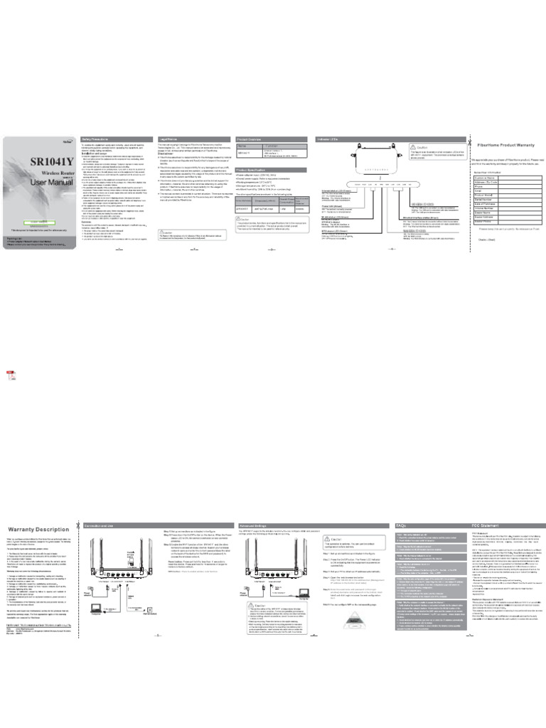De La RDS-gratuit-FiberHome SR1041Y Wireless Router User Manual | PDF