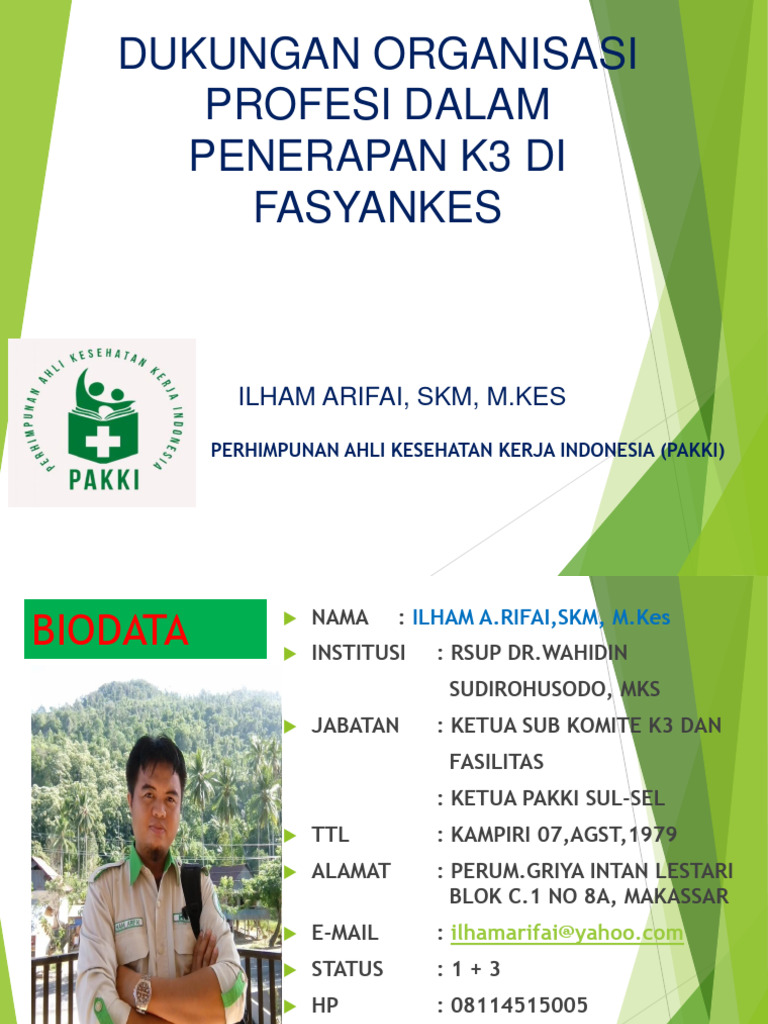 Dukungan Organisasi Profesi Dalam Penerapan k3 Di Fasyankes | PDF