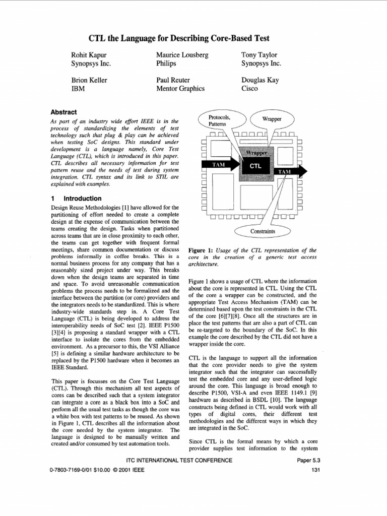 CTL (Synopsys Format) For Core Based Test | PDF | Information | System ...
