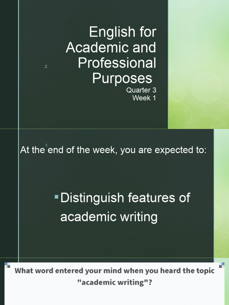 Week 1-Q1-EAPP | PDF | Word | Vocabulary