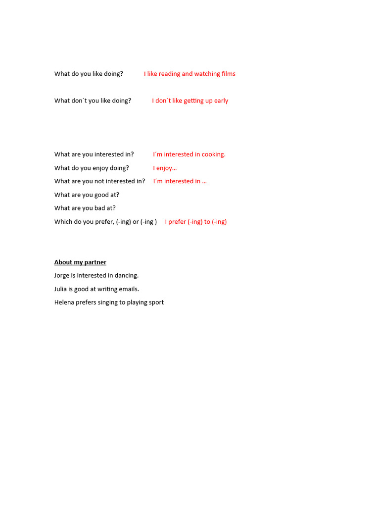 What Do You Like Doing | PDF | Language Arts & Discipline