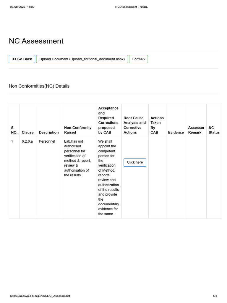 NC Assessment - NABL-1 | PDF