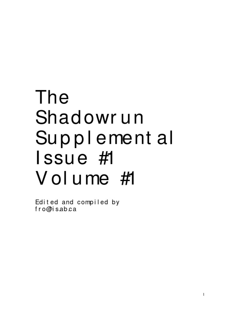Shadowrun - Supplemental #01 (Urban Spider) | PDF | Leisure