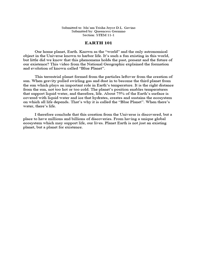 Earthsci - Earth 101 | PDF