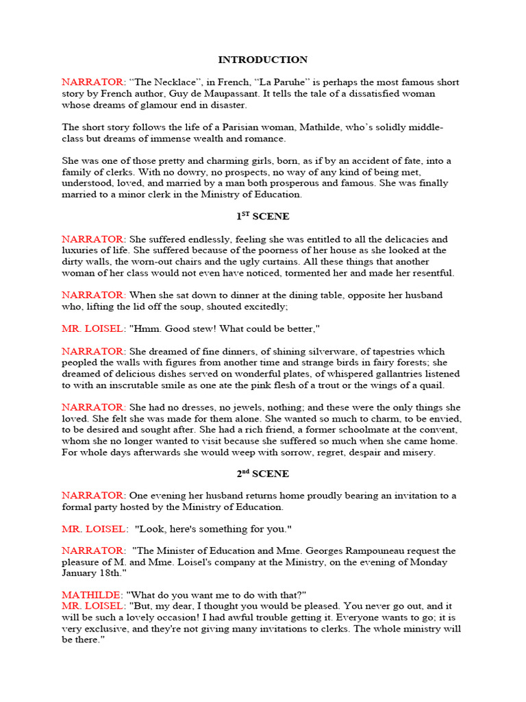The Necklace | PDF | Mystery, Thriller & Crime Fiction