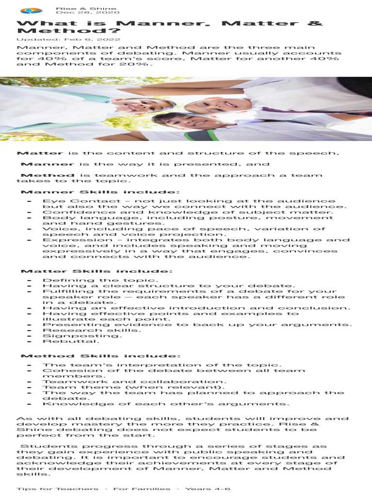 What Is Manner, Matter & Method | PDF