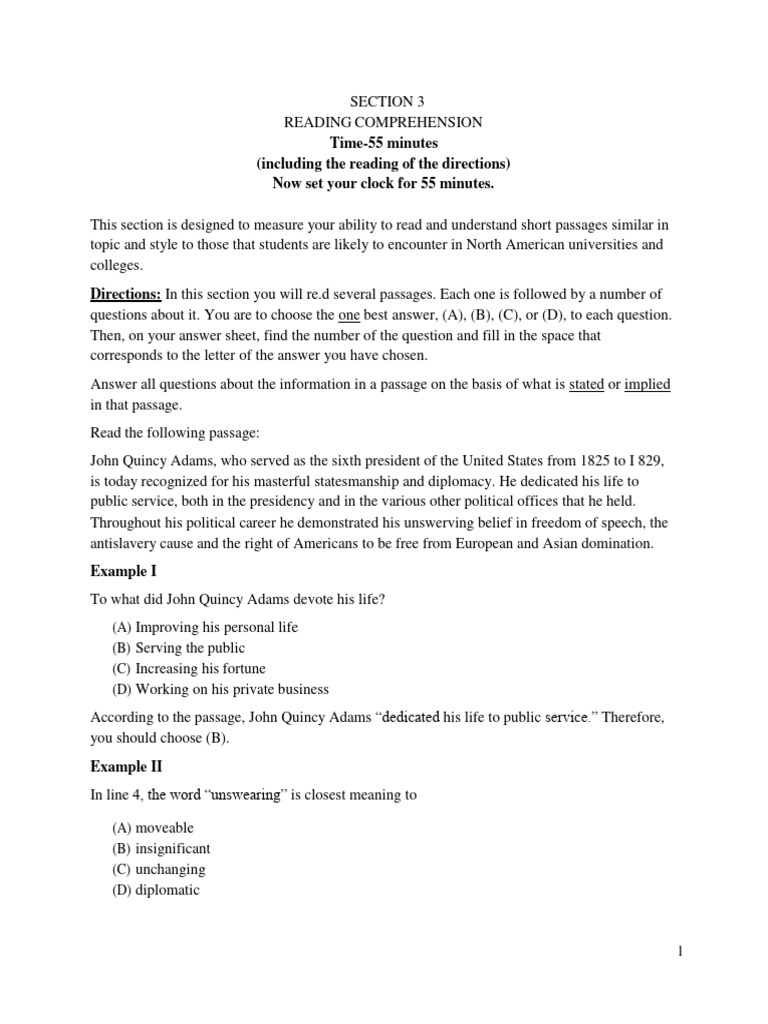 Reading Comprehension Practice Test | PDF | Divorce | James Abbott Mc ...