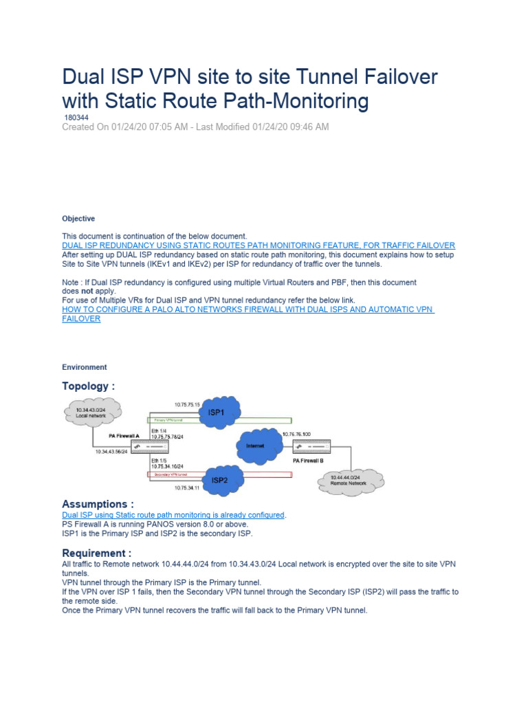 Dual ISP VPN Failover Configuration Guide | PDF | Virtual Private ...