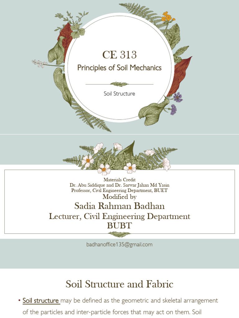 Soil Mechanics Soil Structure SRB | PDF | Soil | Deposition (Geology) Soil Mechanics Soil Structure SRB | PDF | Soil | Deposition (Geology)