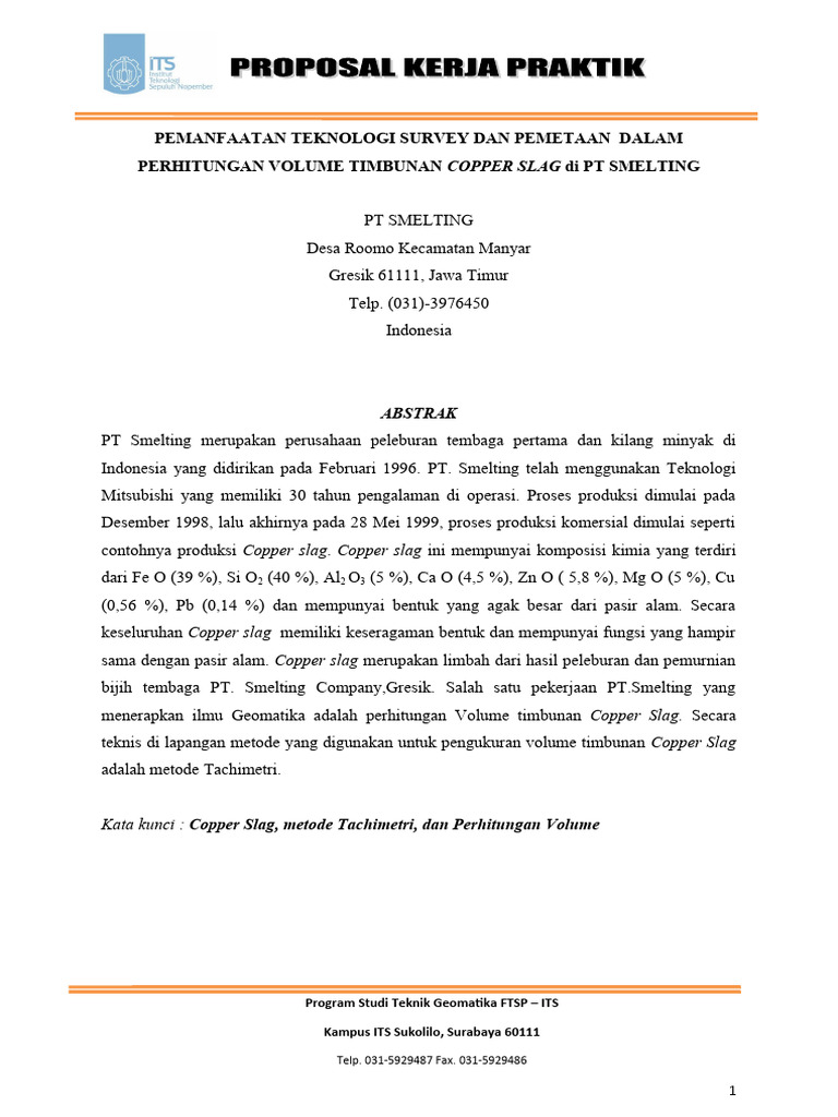 Proposal KP PT. SMELTING | PDF