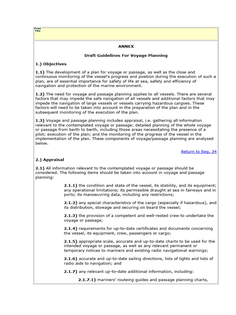 IMO Res+A893 (21) Passage Planning Guidelines | PDF