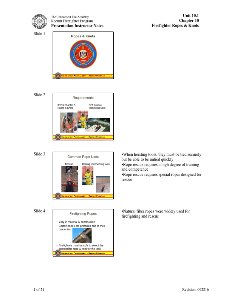 Session 101 Ropes Knots PPT Instructor Notes | PDF