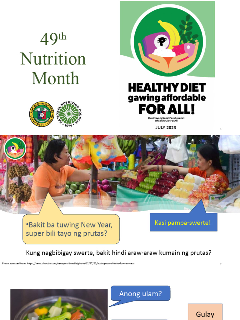2023 Nutrition Month Presentation | PDF | Healthy Diet | Malnutrition