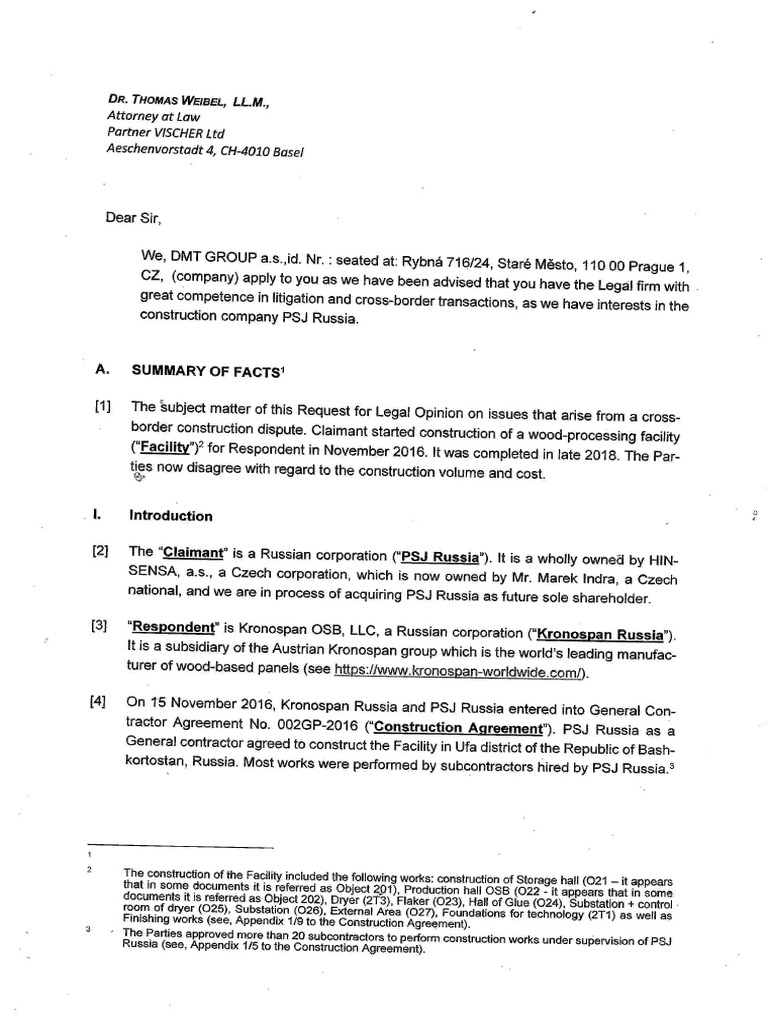 Letter Request For Legal Opinion | PDF