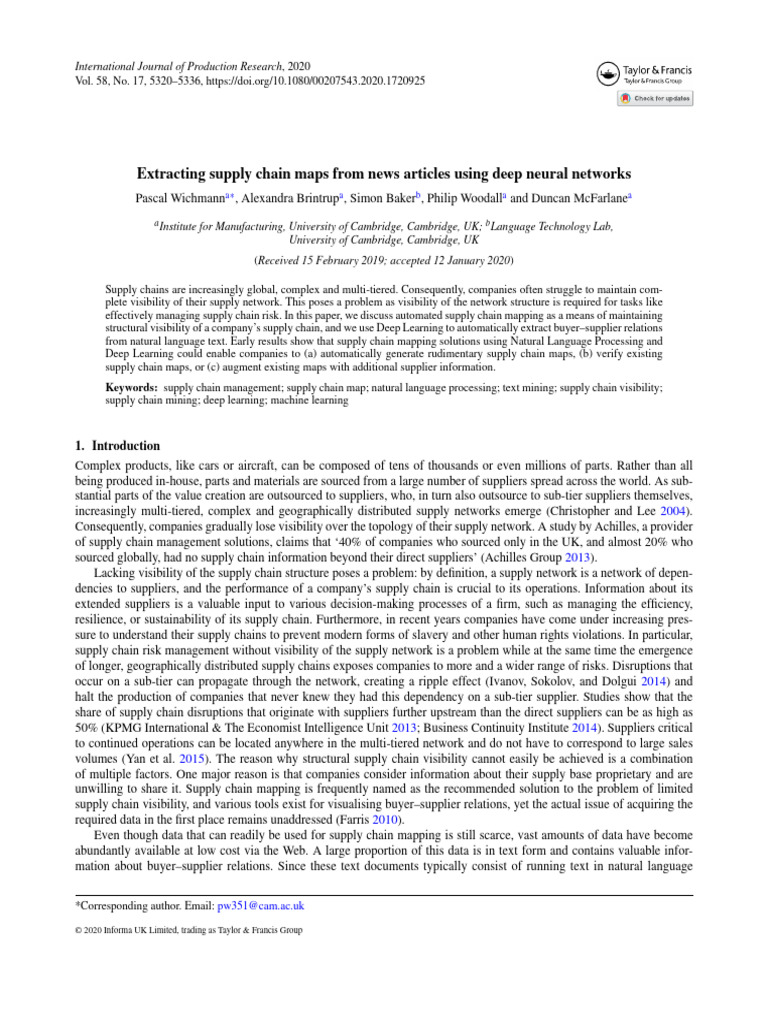 Extracting Supply Chain Maps | PDF | Artificial Neural Network | Support Vector Machine