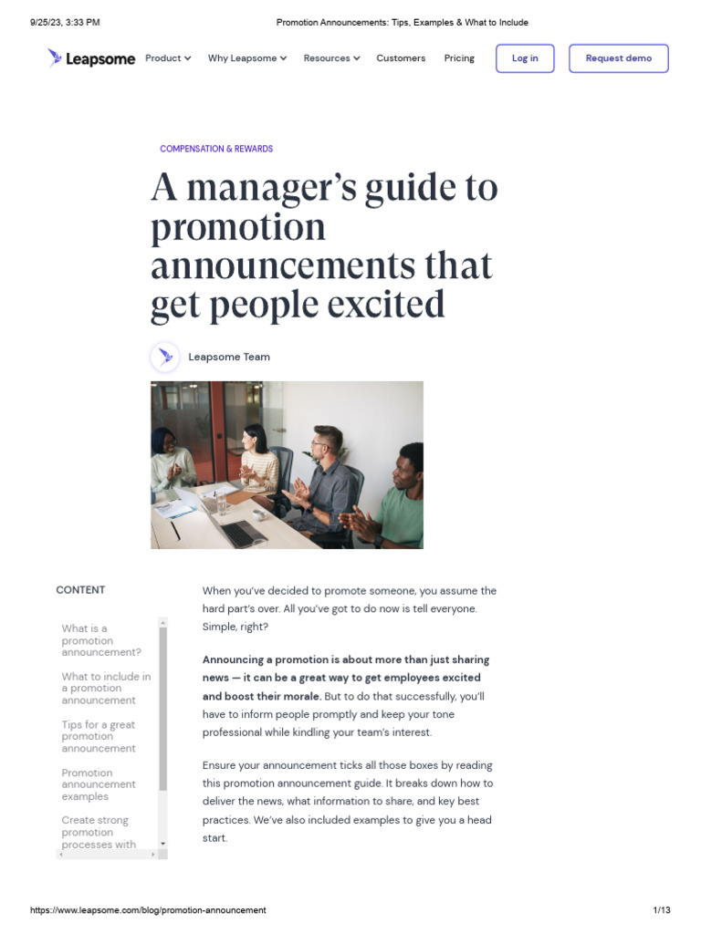 Effective Promotion Announcement Guide | PDF