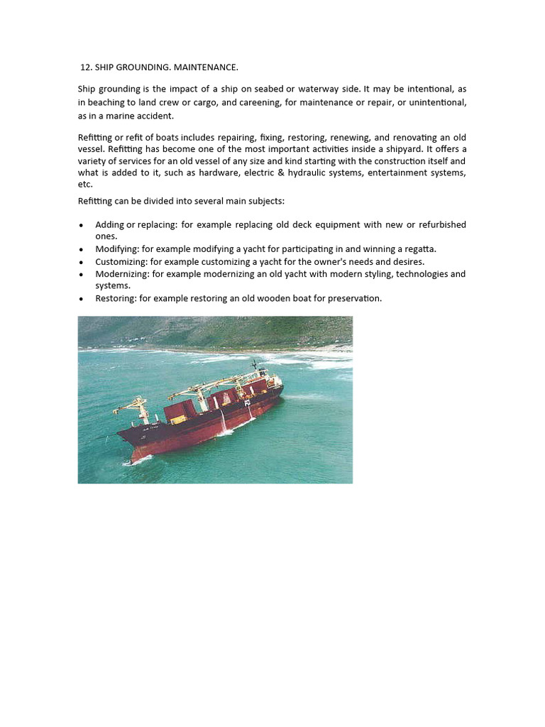 Ship Grounding and Maintenance Guide | PDF | Home & Garden