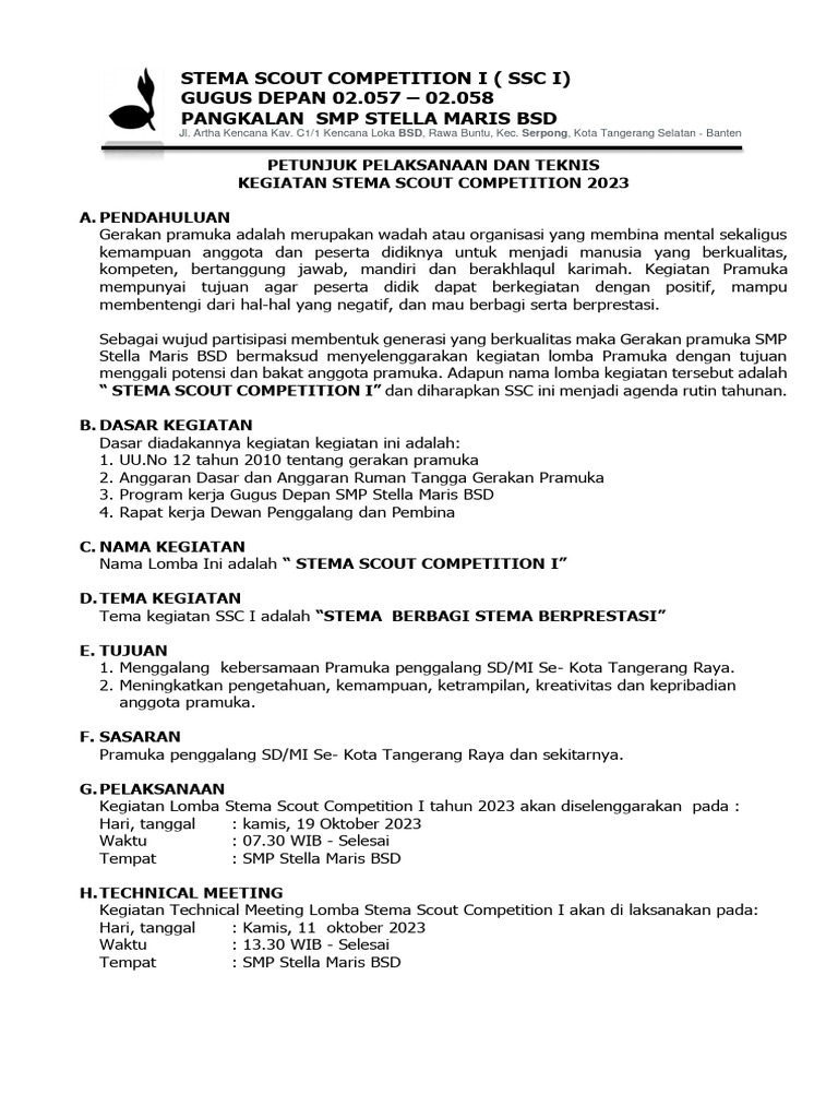 Juknis-Juklak Lomba SSC 1 | PDF