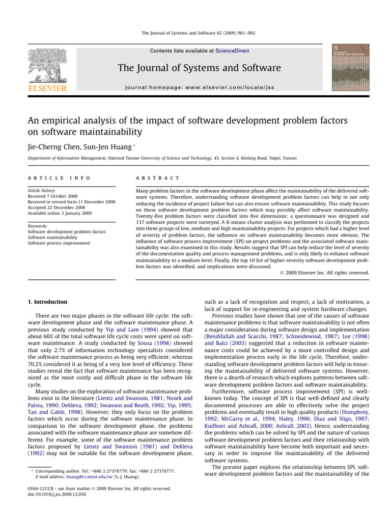An Empirical Analysis of The Impact of Software Development Problem ... An Empirical Analysis of The Impact of Software Development Problem ...