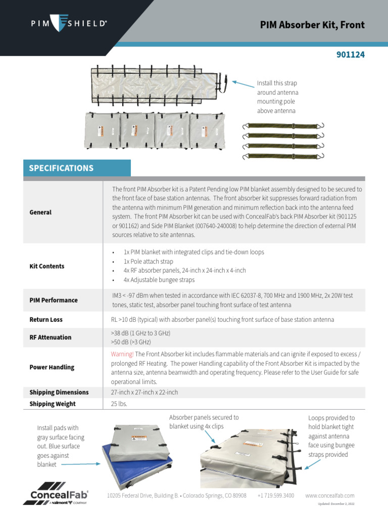 PIM Absorber Kit - Front DS | PDF | Antenna (Radio) | Telecommunications