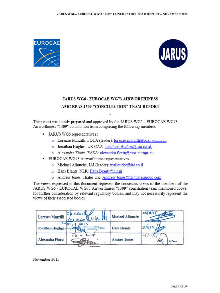 Jarus Amc Rpas.1309 Concilliation Team Report (Jar Doc 04) | Download ...