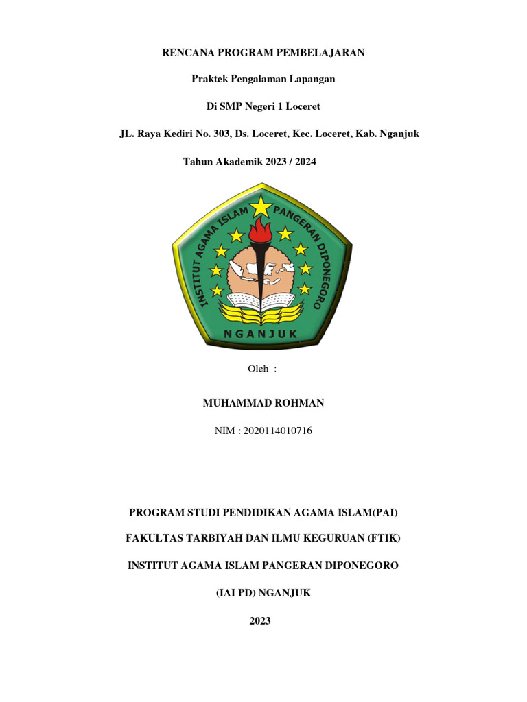 RENCANA PROGRAM PEMBELAJARAN Rohman | PDF