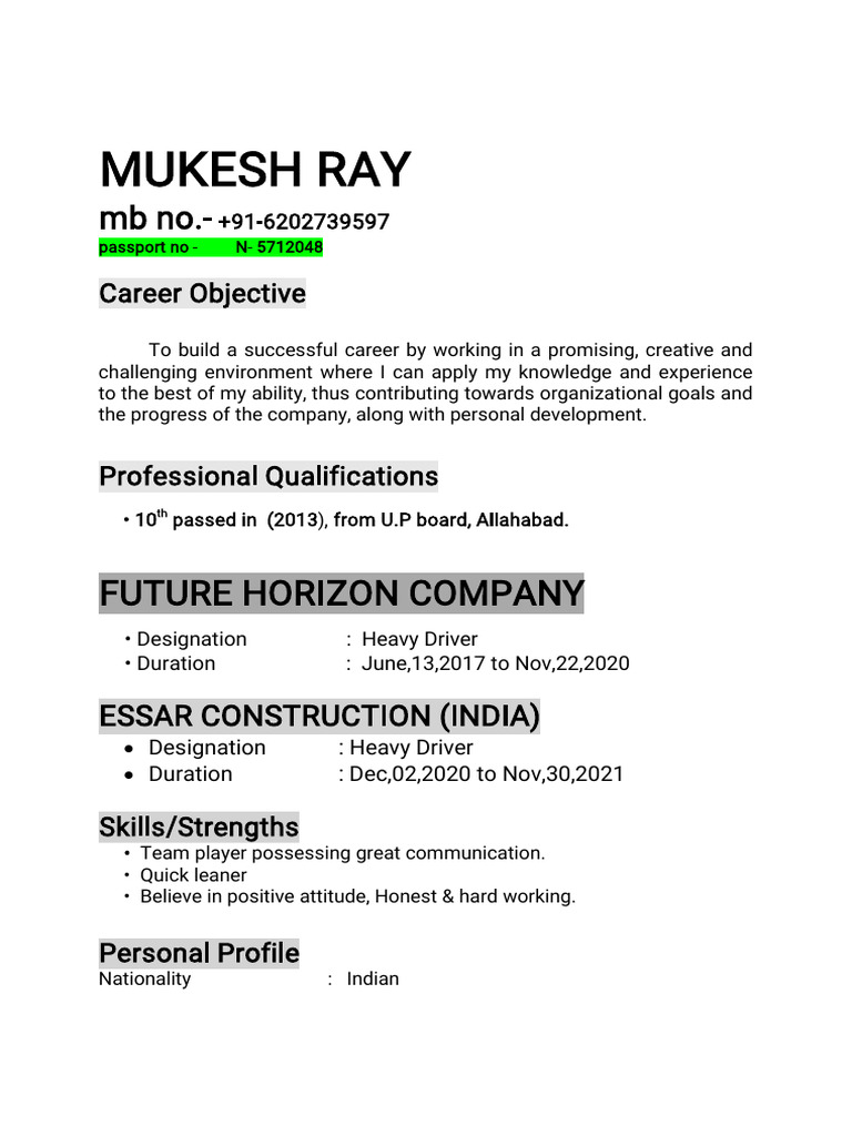 MUKESH RAY CV - Merged | PDF MUKESH RAY CV - Merged | PDF