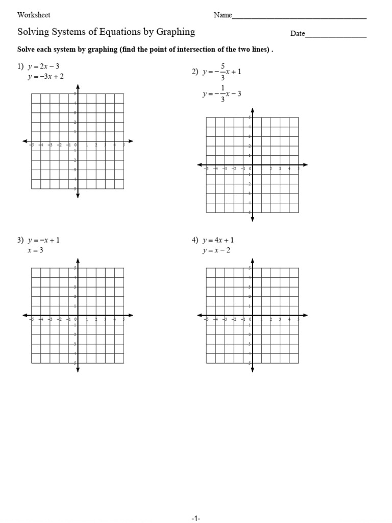 U4l2 - Systems by Graphing | PDF