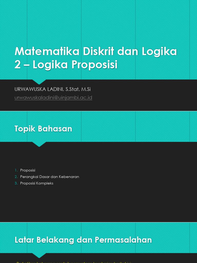 Logika Proposisi dalam Matematika Diskrit | PDF