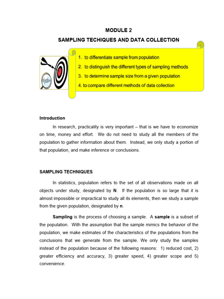 MODULE 2 - Sampling Techniques | PDF
