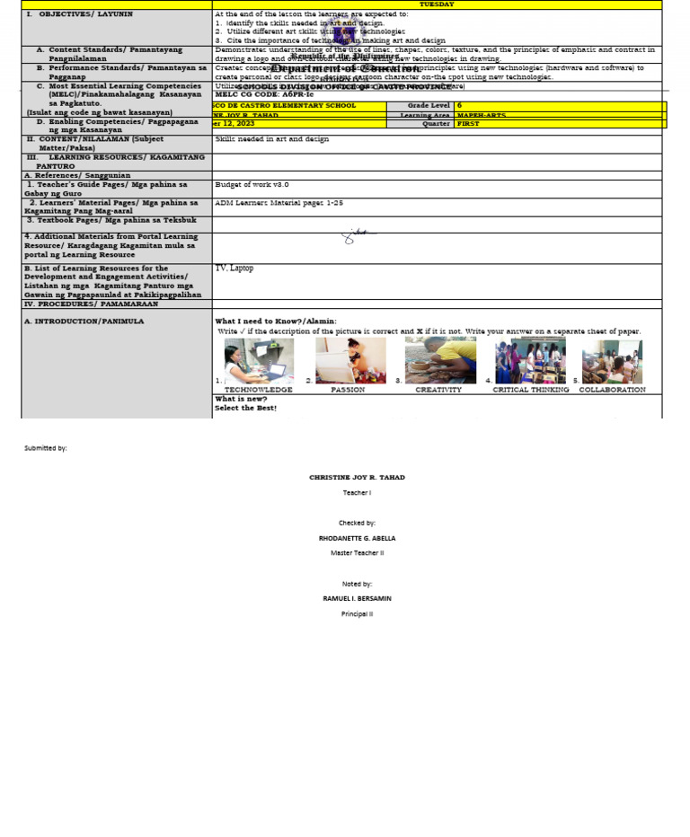 Mapeh-Q1 - Week3 Day2 | PDF | Learning | Cognition