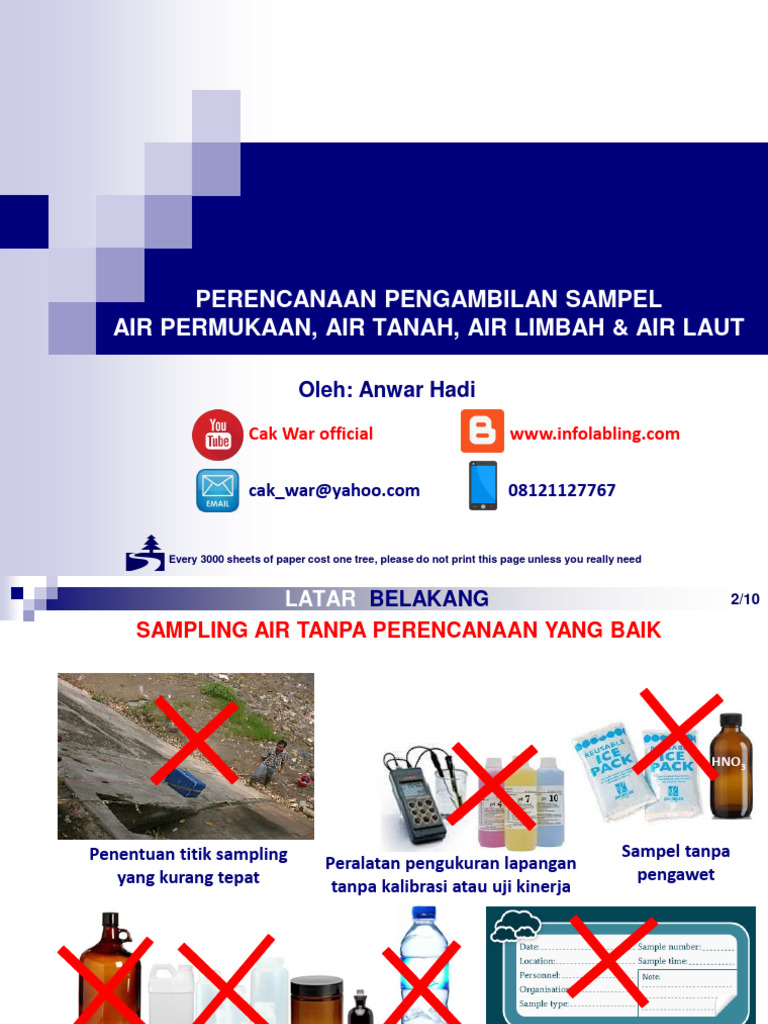 Tujuan Perencanaan Sampling Air | PDF