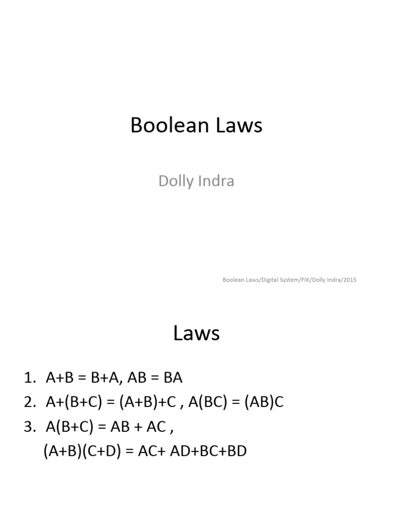 Digital BooleanLaws | PDF | Digital Electronics | Boolean Algebra