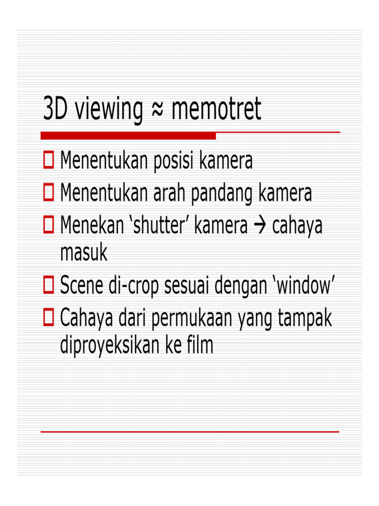 Teknik Proyeksi dan Clipping 3D | PDF